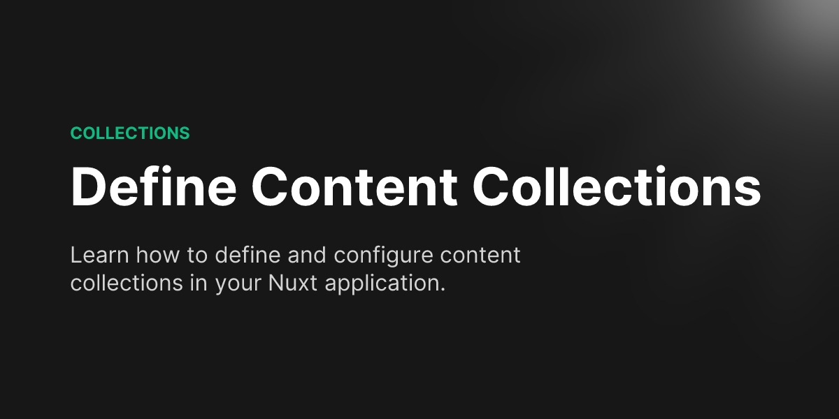Define - Nuxt Content
