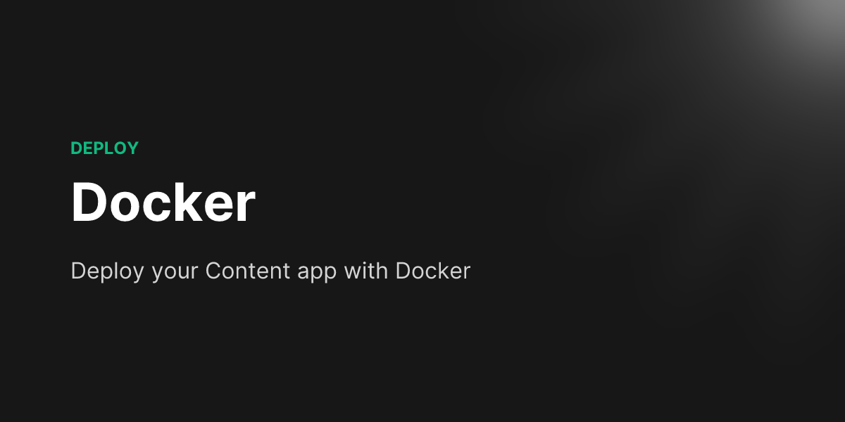 Docker - Nuxt Content Docker - Nuxt Content