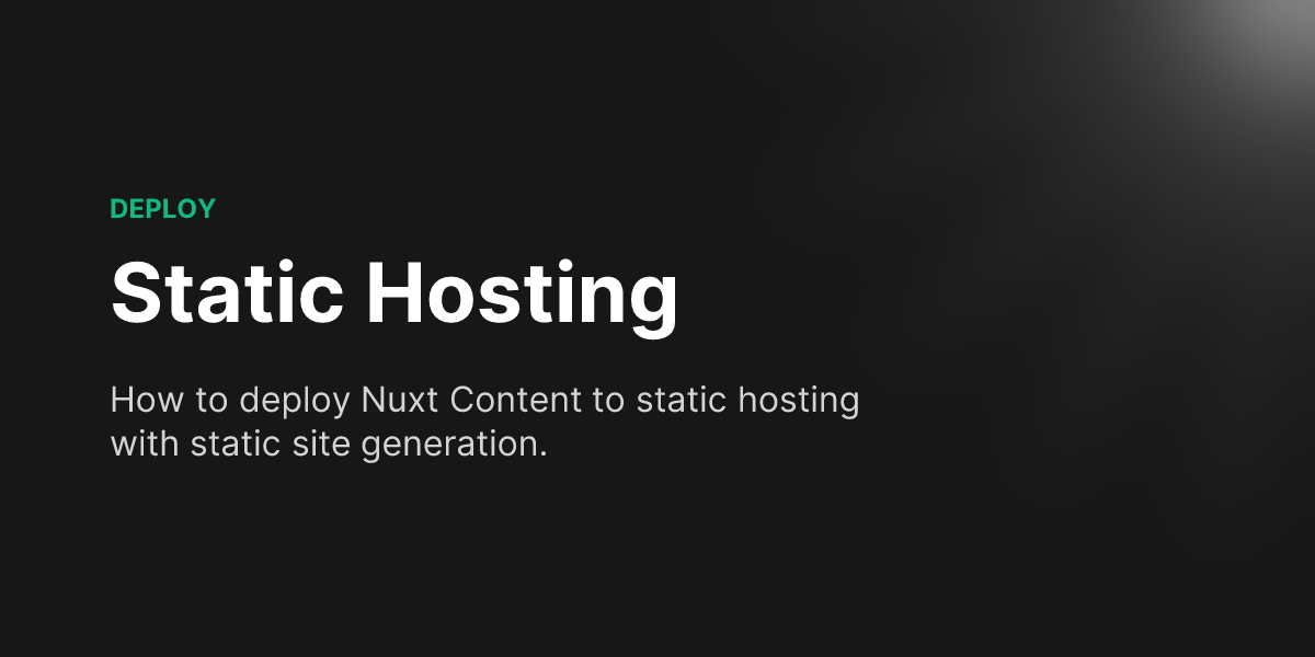 Static - Nuxt Content